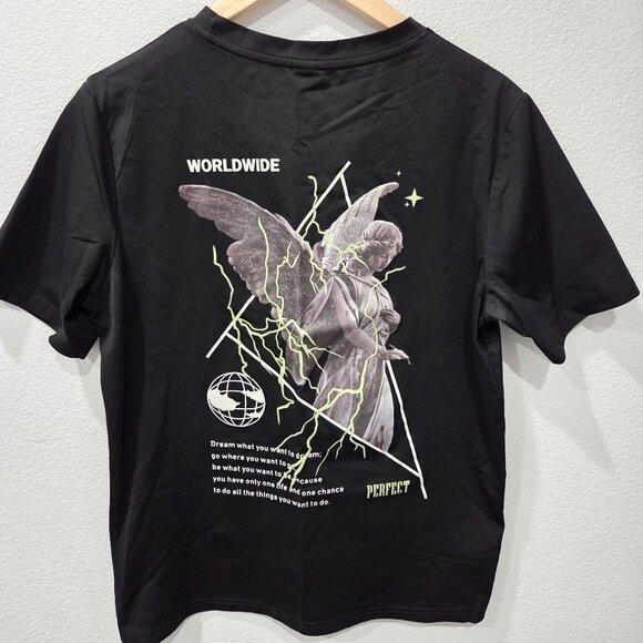 SHEIN | Shirts | Shein Mens Worldwide Angel With Lightning Graphic ...